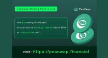 PeaSwap Finance Debuts PEA Staking Pool With An APY Of Over 1,000,000%