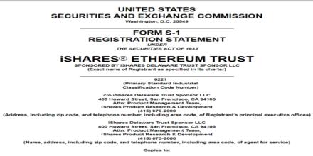 Blackrock подал заявку на регистрацию спотового Ethereum-ETF