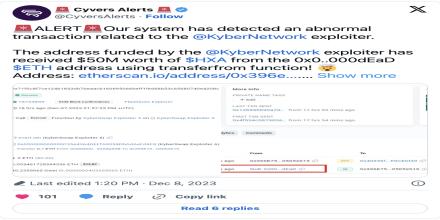 KyberSwap Hackerından Dikkat Çeken İşlem: Güvenlik Firması Konuya Yönelik Yatırımcıları Uyardı
