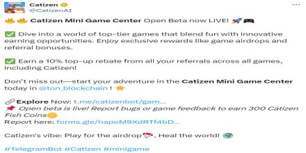 Catizen Launches Game Center with 18 Blockbuster Games