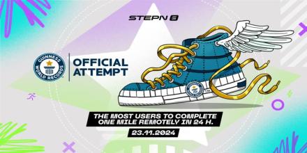 STEPN apps aim to set a GUINNESS WORLD RECORDS™ title for most users to complete a remote one mile distance in 24 hours
