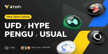 BYDFi Market Overview: UFD,HYPE and USUAL’s Growth, PENGU’s Stable US$1,800,000,000 Market Cap
