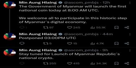La cuenta X del líder de Myanmar sufre hack para promocionar criptomonedas falsas
