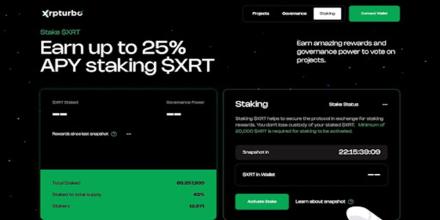 XRP News: Xrpturbo Goes Live With 25% APY Liquid Staking, Set To Release Governance DApp As $XRT Soars 150%