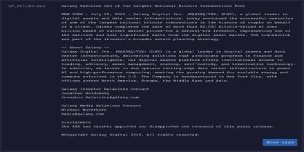 Galaxy Digital, İflas Eden MyBitcoin Hizmetine Bağlı Cüzdanlardan 80.000 BTC Sattı