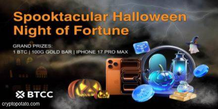 BTCC Exchange Announces Halloween Night of Fortune with Bitcoin, Gold Bars & iPhone 17 Prizes