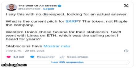 Analista cuestiona utilidad de XRP: “¿Para qué sirve?” y las redes arden
