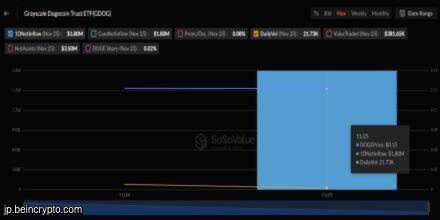 ドージコインETF、開始後48時間で流入額200万ドル未満
