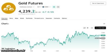 금값, 4239달러로 소폭 상승…ADP 고용 충격 여진 속 연준 완화 기대 지속