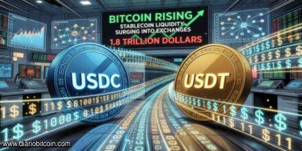 USDC supera a USDT y eleva volumen mensual de stablecoins a un récord de USD $1,8 billones