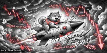 Dogecoin cae 6,47% en 24 horas ante volumen decreciente
