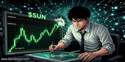 Sun token sube 3,53% en rebote técnico clave